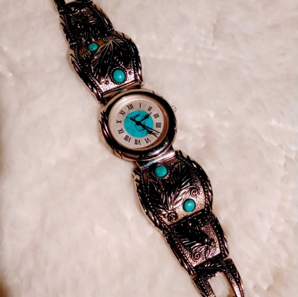 Gitano | Accessories | Vintage Gitano Silver Aztec Bracelet Watch ...